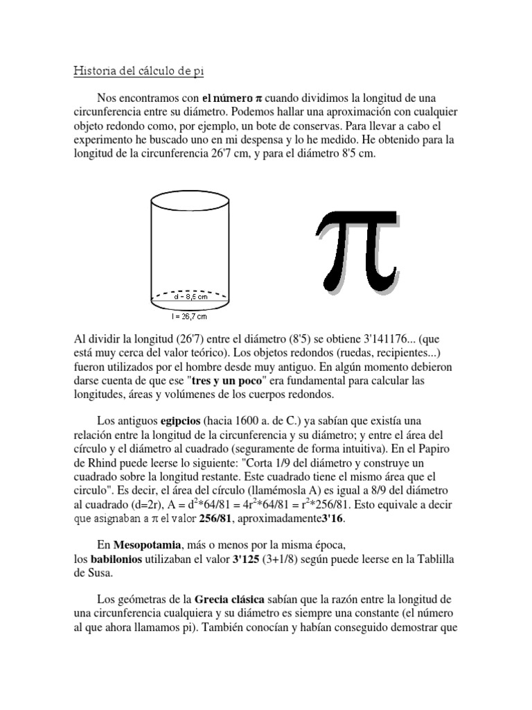 Historia Del Cálculo de Pi | PDF | Pi | Geometría