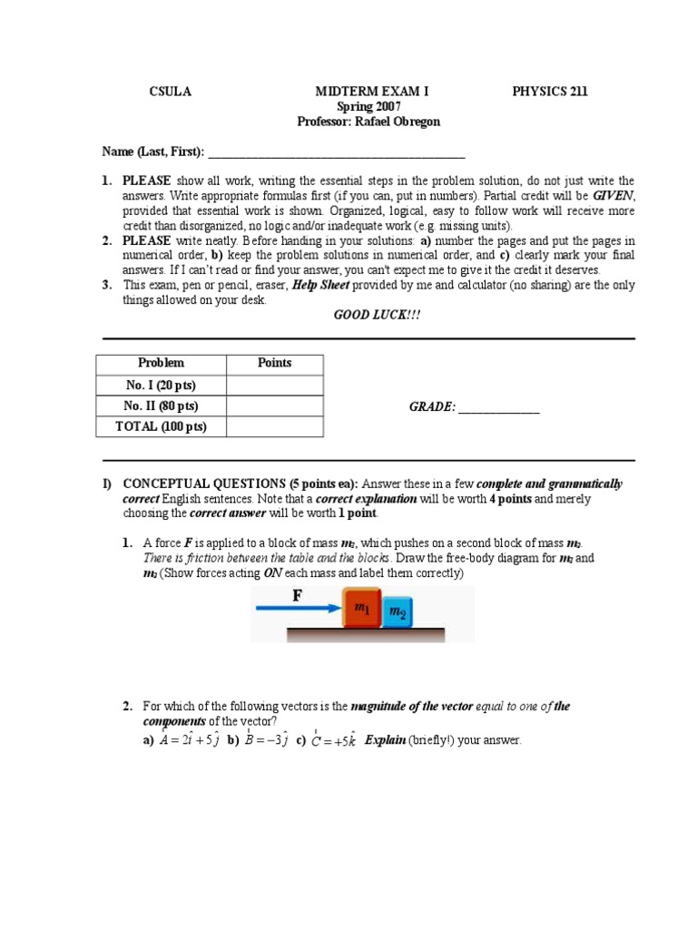 Midterm For Physics Class | PDF | Acceleration | Velocity