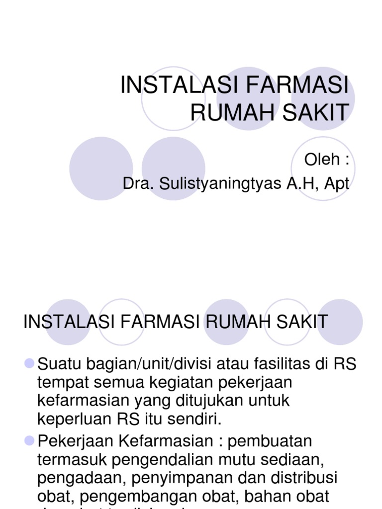 Instalasi Farmasi Rumah Sakit | PDF | Pengembangan Diri | Sains ...