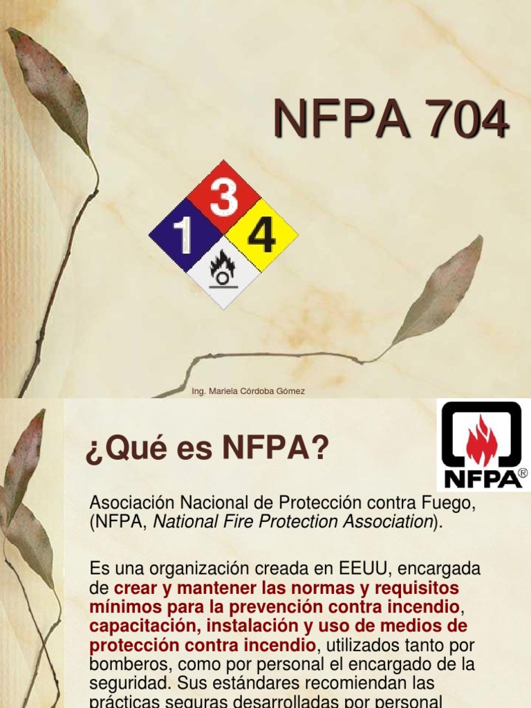 NFPA 704 | La seguridad | Bienestar