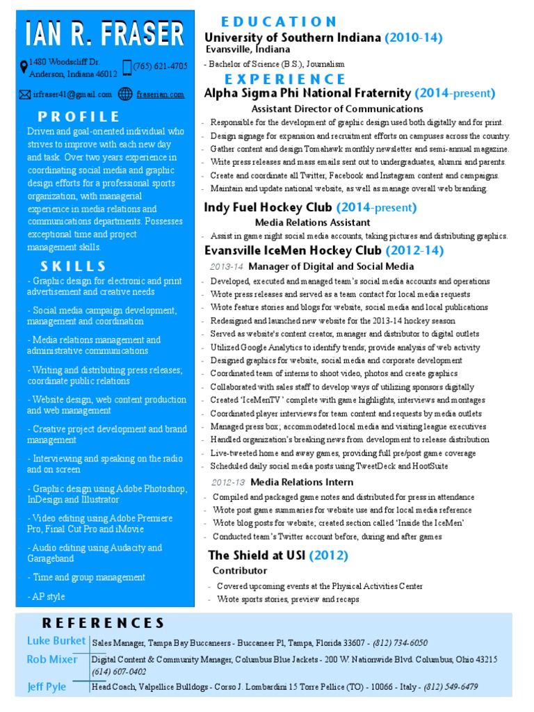 Ian's Resume (2015) | Mass Media | Digital & Social Media | Free 30-day ...