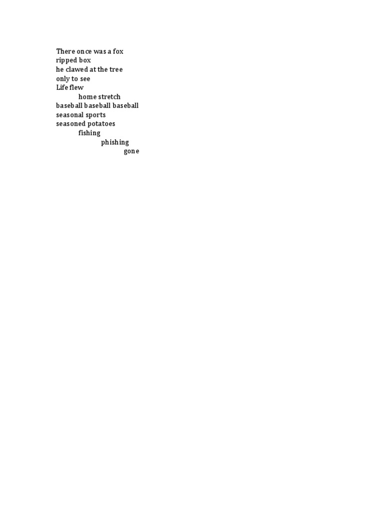 Fox Poem: Nature and Sports Themes | PDF