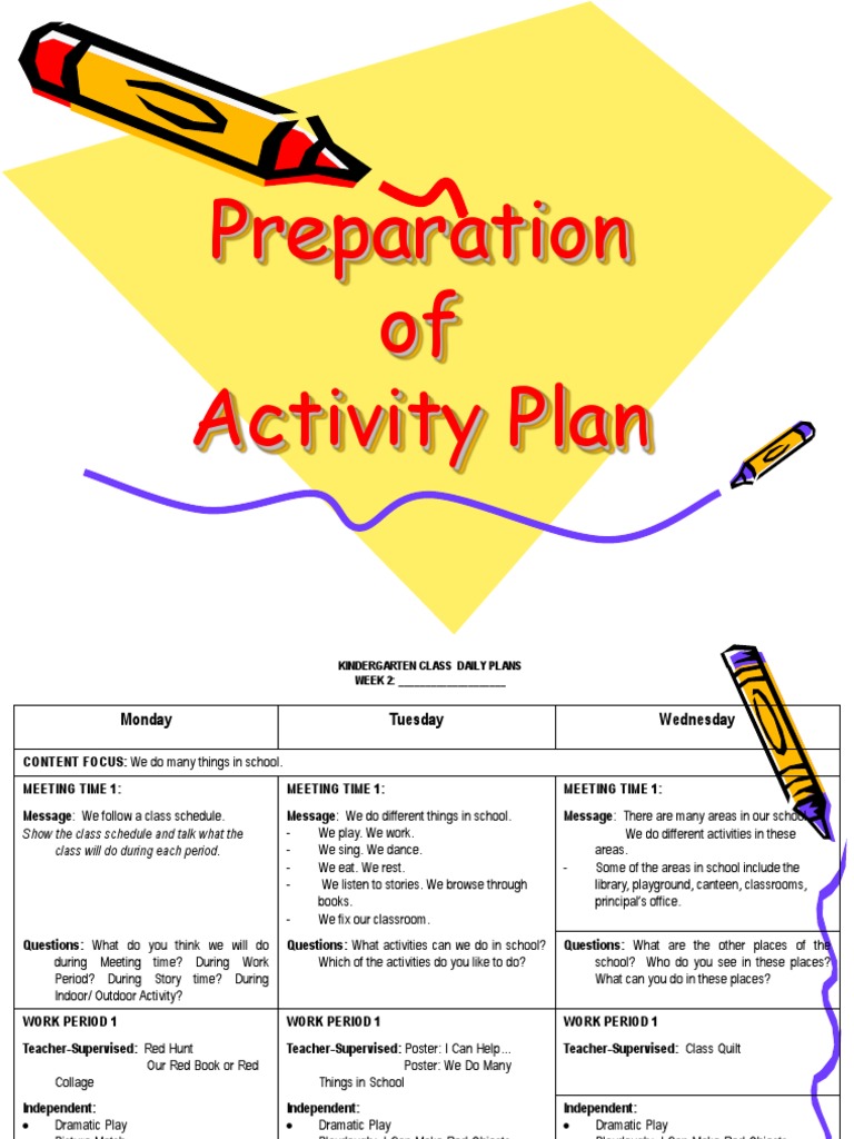 Preparation of Activity Plan | PDF | Classroom | Leisure