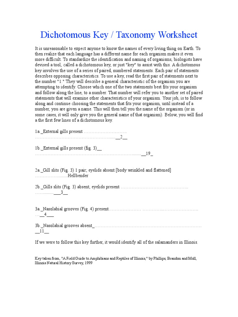 Dichotomous Key | PDF | Genus | Biological Classification