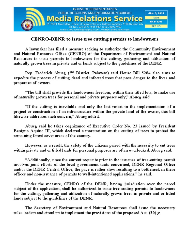 CENRO-DENR Tree Cutting Permit Proposal | PDF | Public Sphere | Virtue