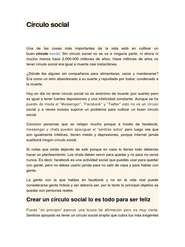 Círculo Social | PDF | Internet | Servicio de redes sociales