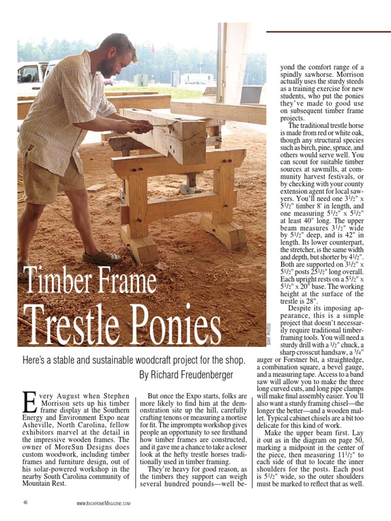 Building Sturdy Timber Frame Trestle Ponies: A Simple yet Durable ...
