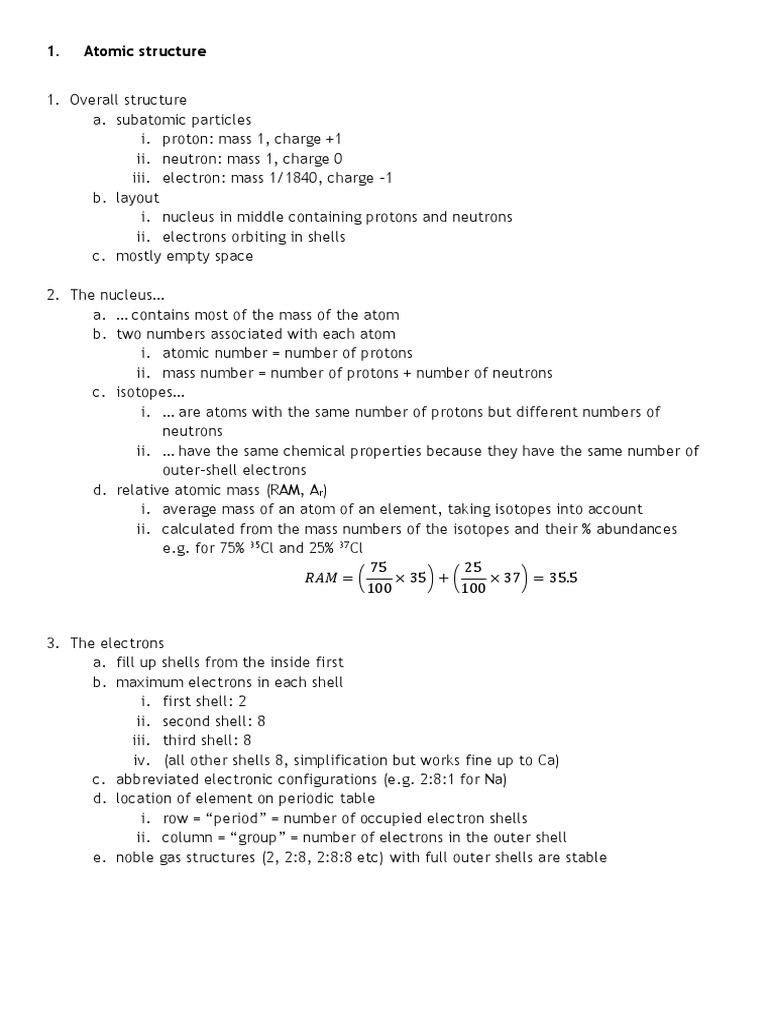 Atomic Structure and Electron Configuration | PDF