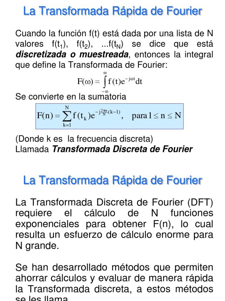 La Transformada Rápida de Fourier | Transformada discreta de Fourier ...