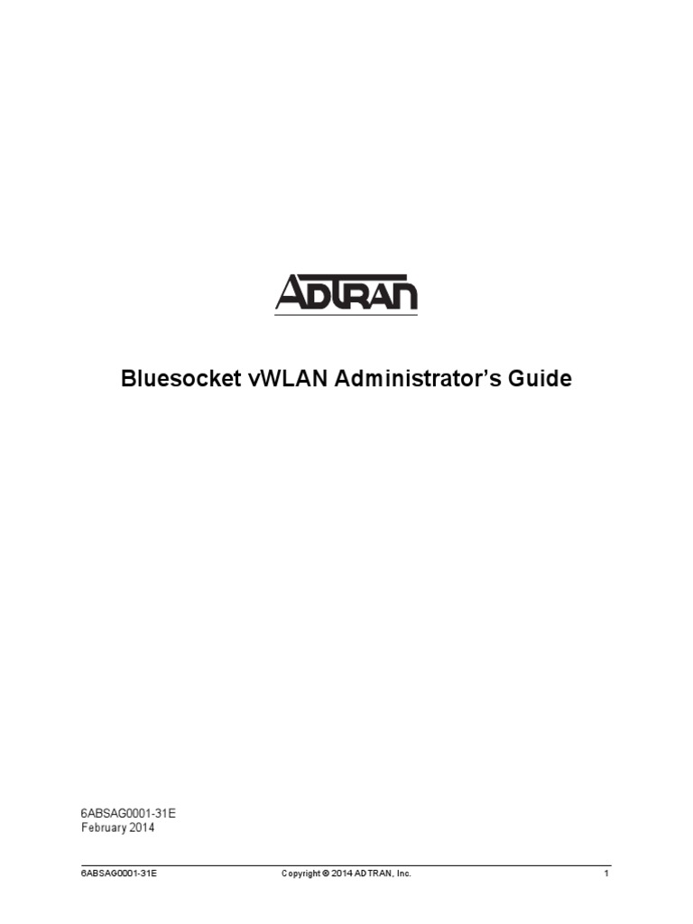 BlueSocket VWLAN Admin Guide | PDF | Wireless Lan | Computer Network