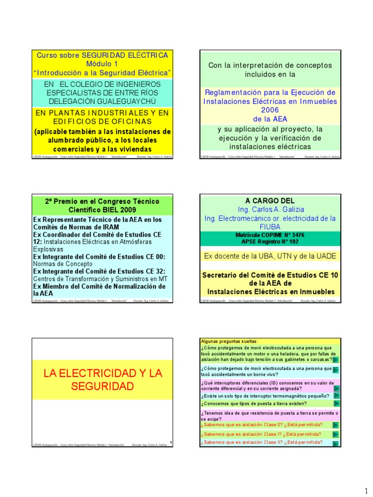 Curso De Riesgo Electrico Pdf Descarga Eléctrica Electricidad