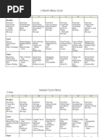Weekly Hospital Patient Menu Sample | PDF | Baking | Cuisine