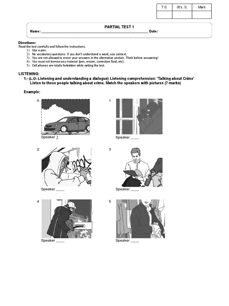 Partial Test 1: Name: - Date | PDF | Piracy | Employment