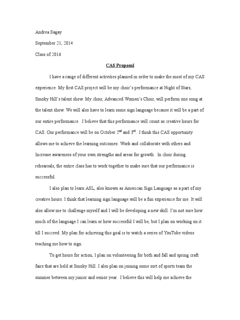 IB CAS Proposal | American Sign Language | Volunteering