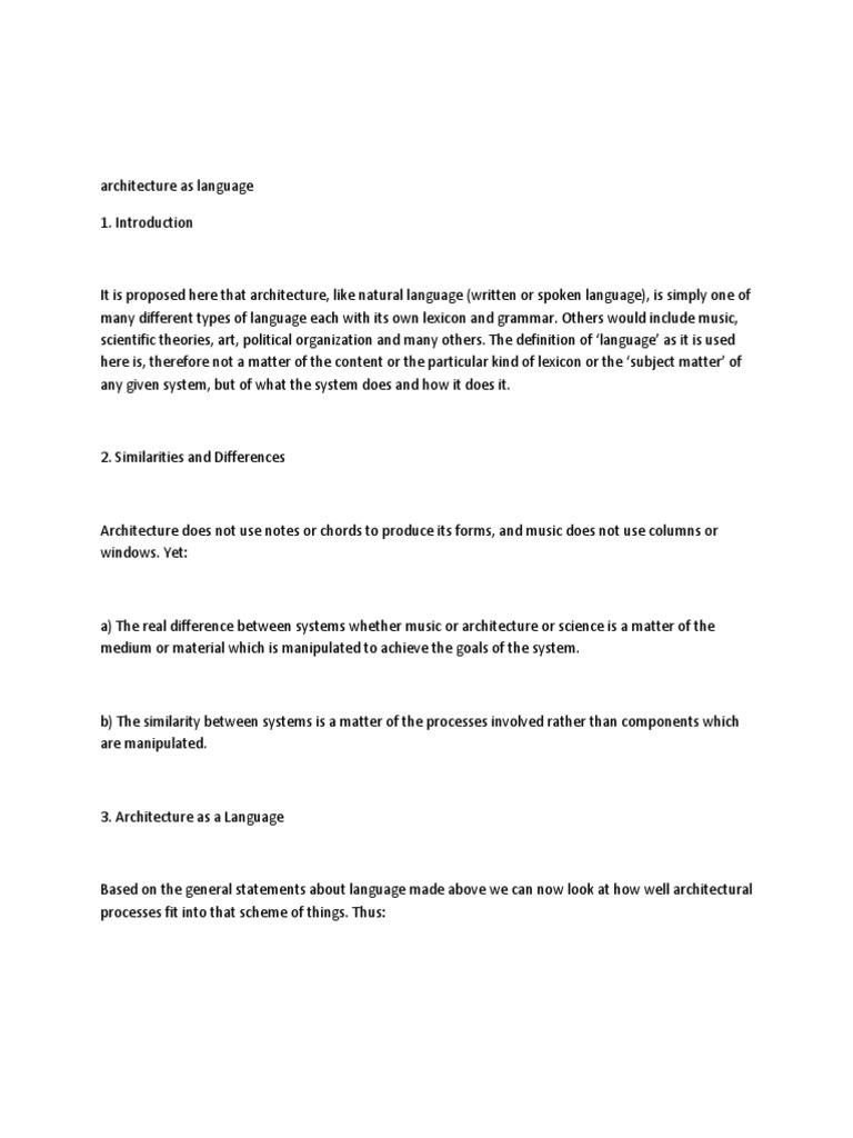 Architecture As Language | Download Free PDF | Theory | Architect