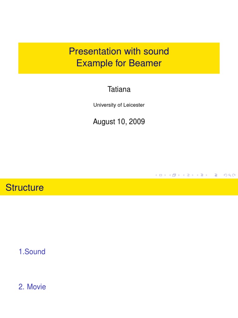 Adding Sound to Beamer Presentations | PDF | Language Arts & Discipline