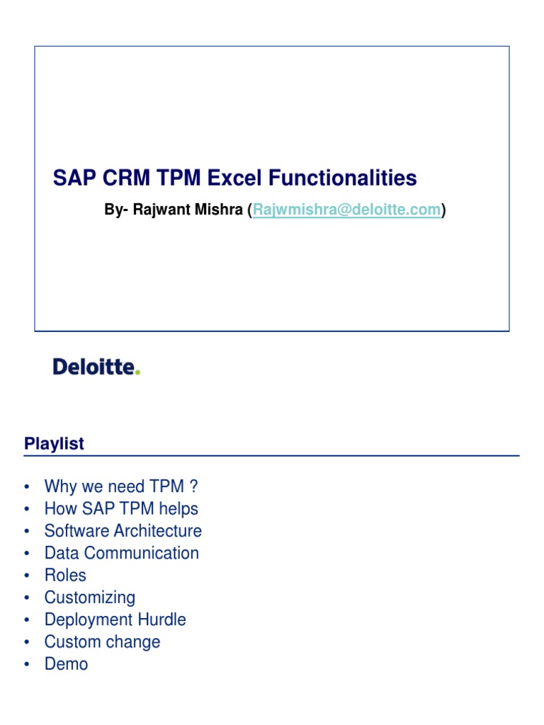 SAP TPM Excel Capabilities | PDF | Microsoft Excel | Retail