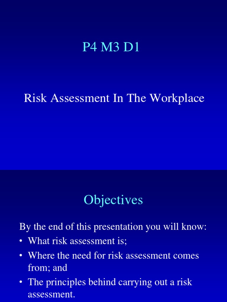 Powerpoint On Risk Assessment | PDF | Risk | Occupational Safety And Health