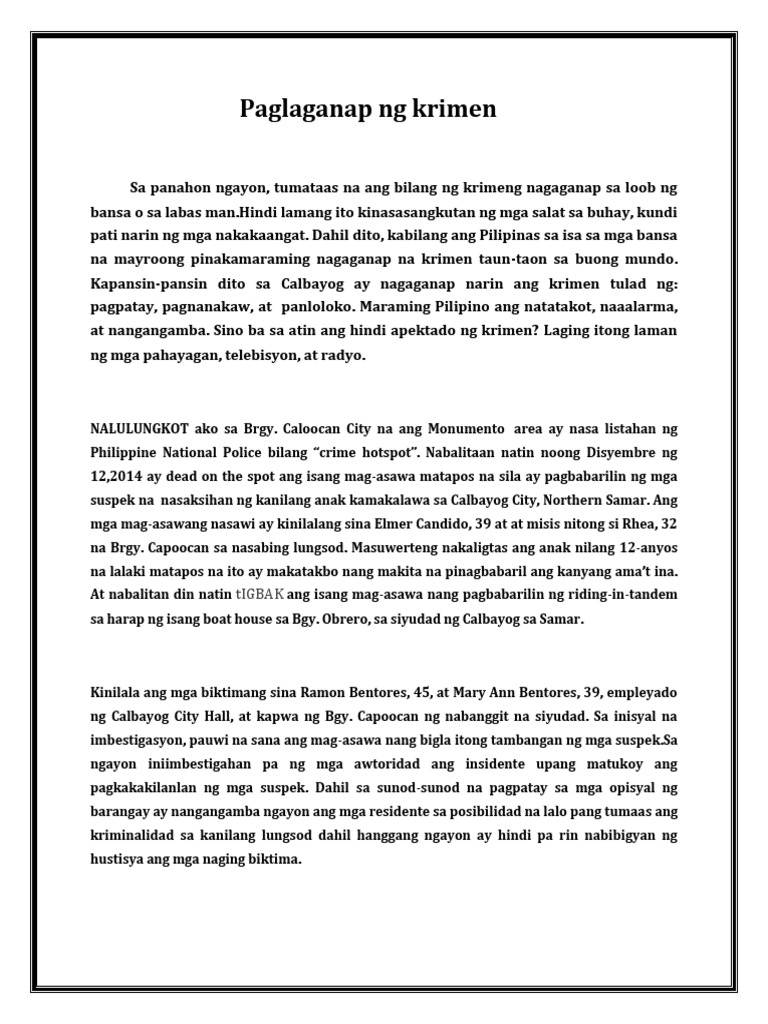 Paglaganap NG Krimen | PDF