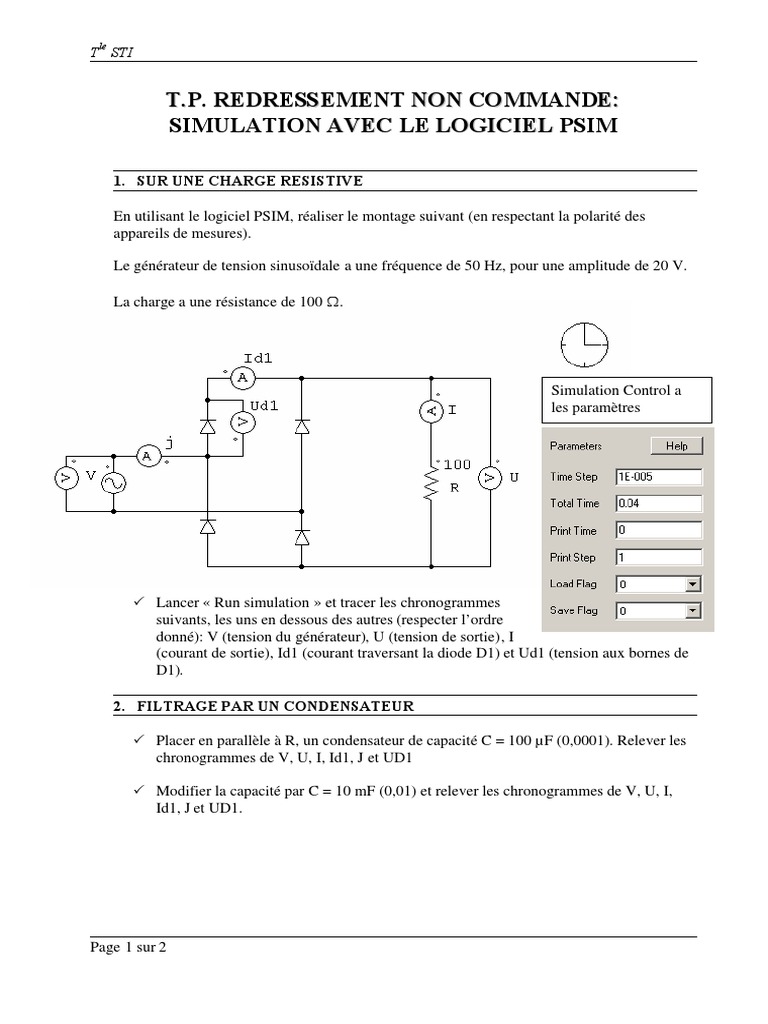 TP Redressement Non Commande Simulation | PDF