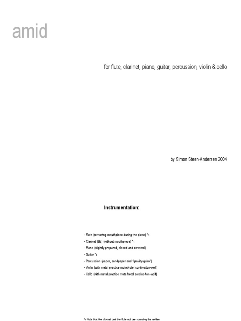 Simon Steen-Andersen: Amid (2004) | PDF