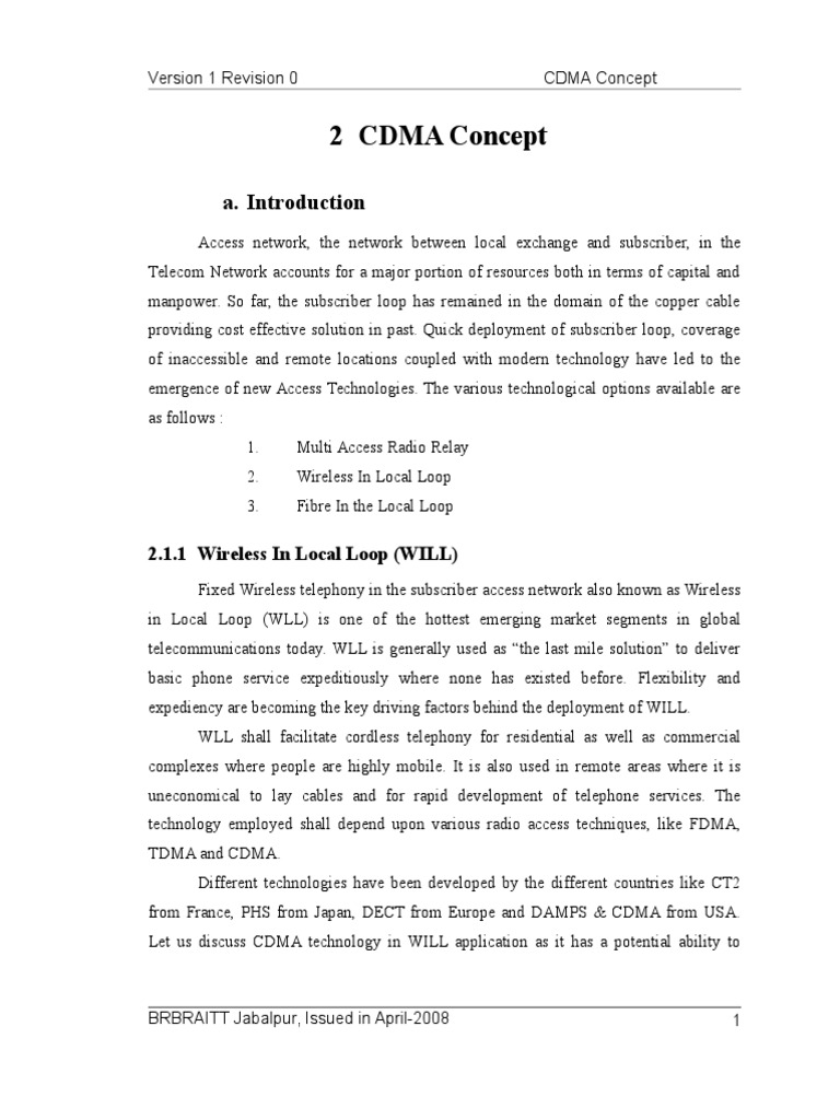 2 CDMA Concept: A. Introduction | PDF | Code Division Multiple Access | Cellular Network