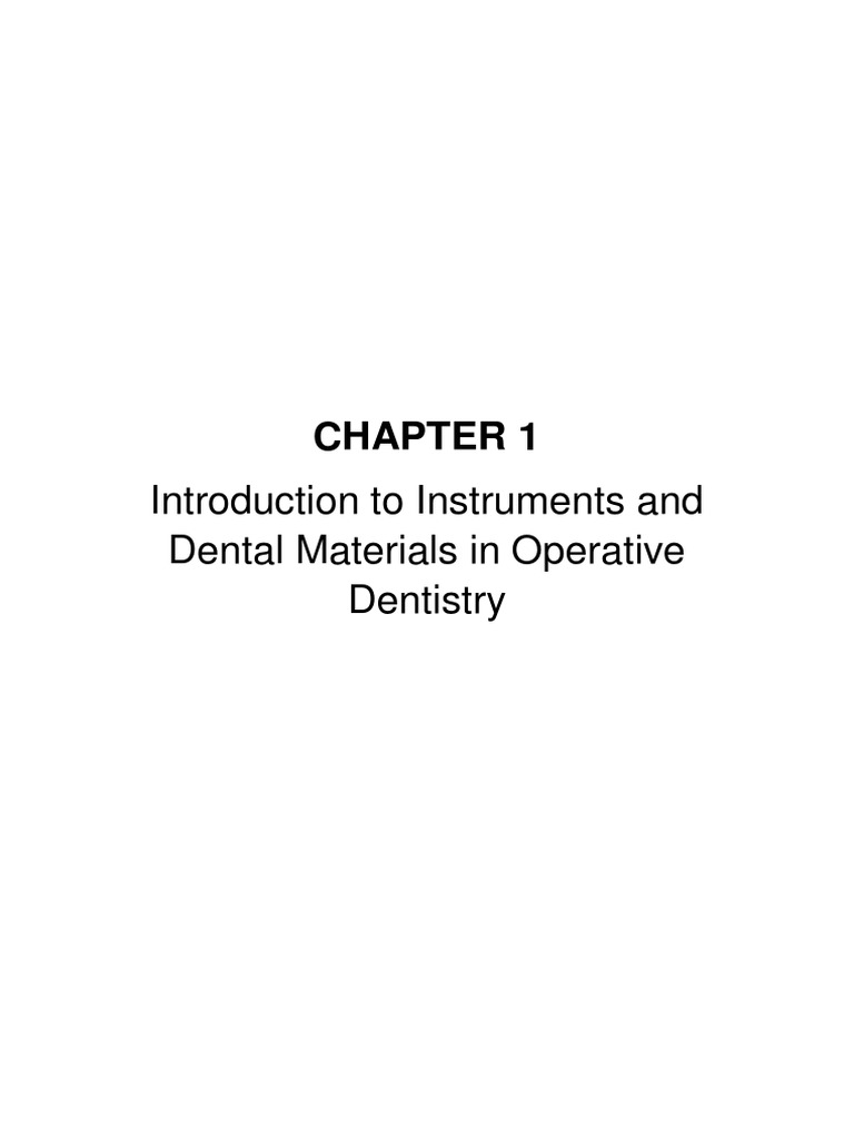 CHAPTER 1 Manual Operative | PDF | Dental Material | Dentistry