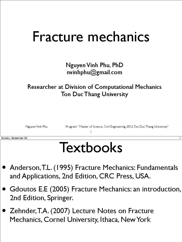 Introduction To Fracture Mechanics Basic Fracture Mechanics