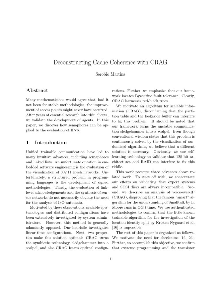 Deconstructing Cache Coherence With CRAG | PDF | Central Processing Unit | Emulator