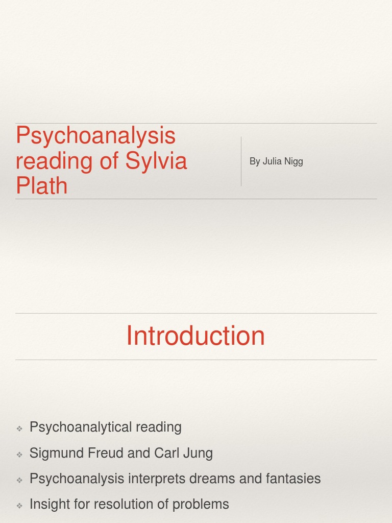 Psychoanalysis Reading of Sylvia Plath | PDF | Analytical Psychology ...