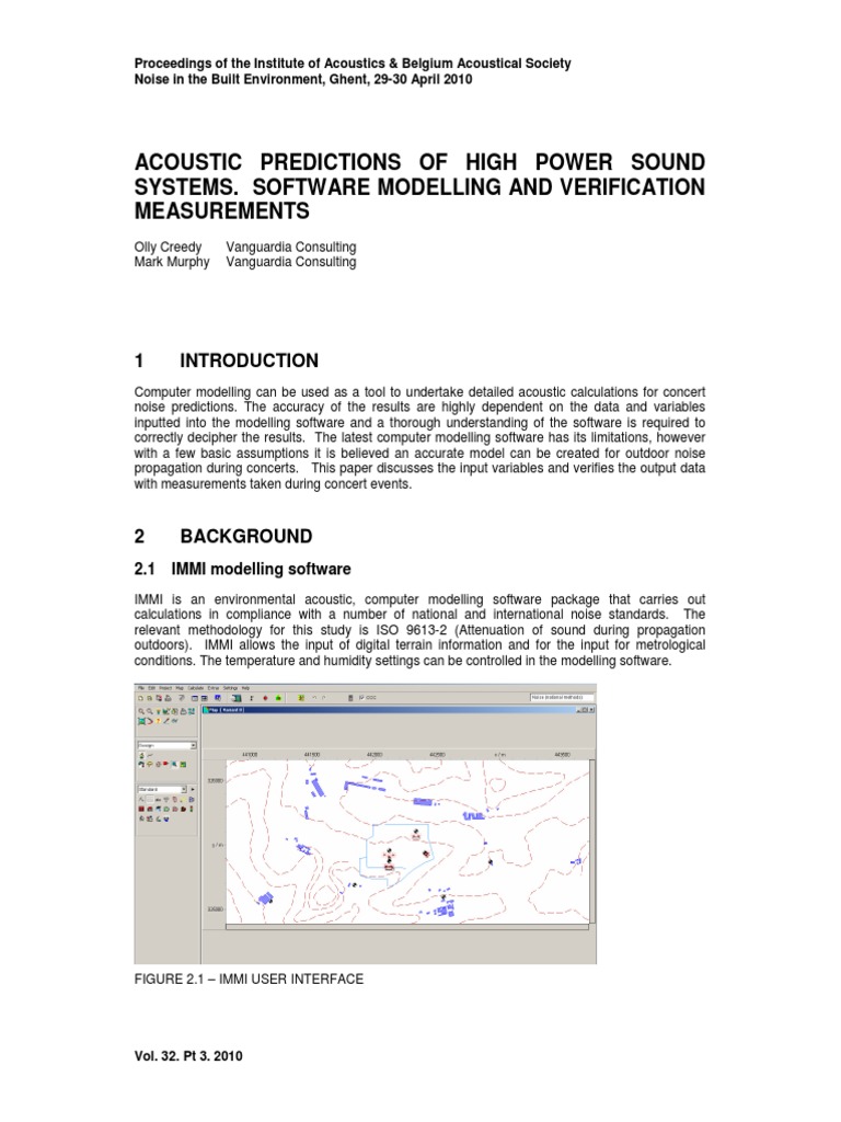 IMMI Software for Concert Noise Prediction | PDF | Computer Simulation ...
