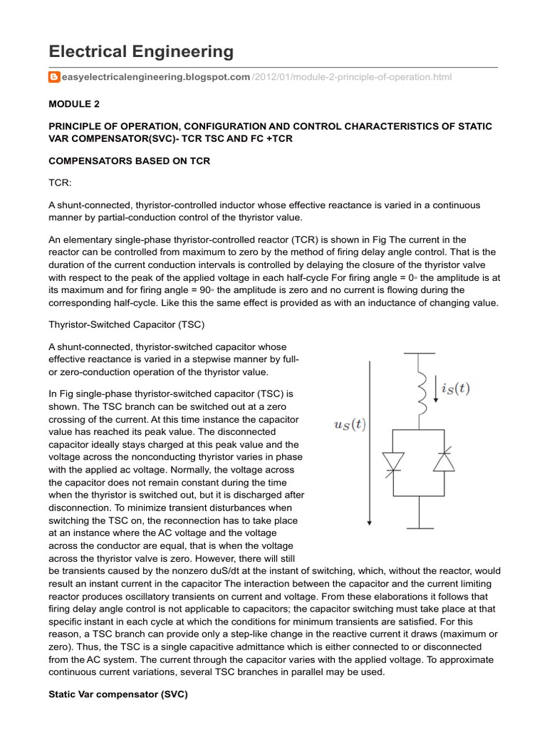 SVC Principle | PDF | Capacitor | Physical Quantities