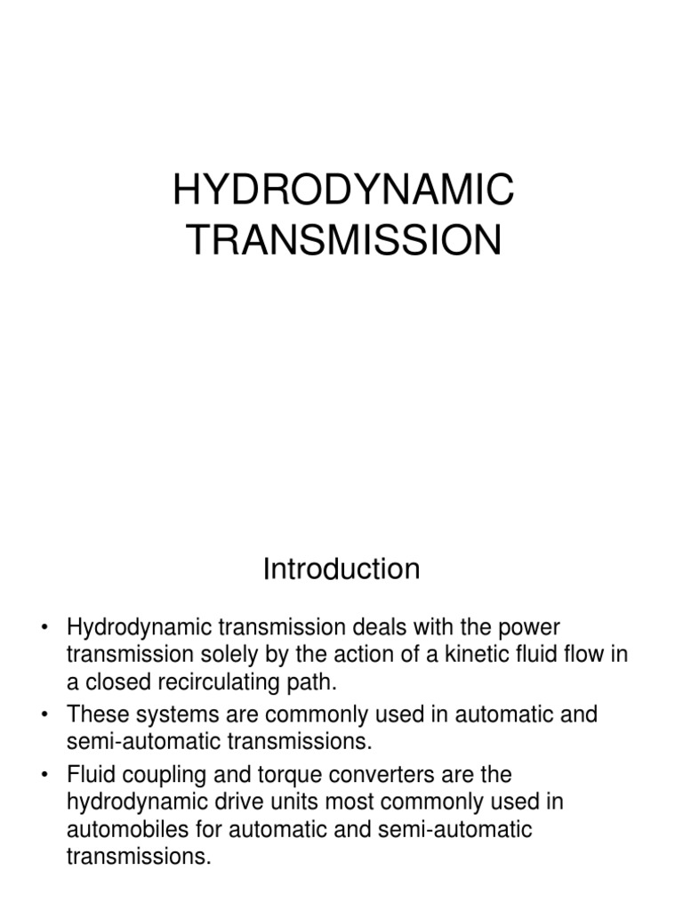 Hydrodynamic Transmission | PDF