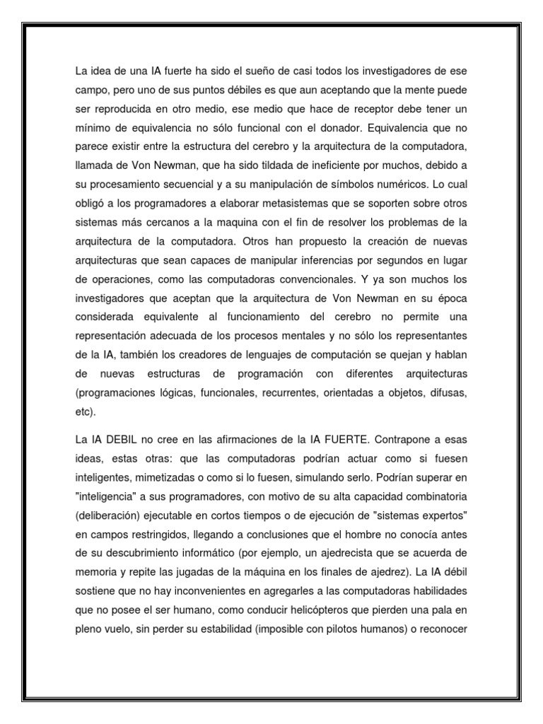 Ia Fuerte, Ia Debil. | PDF | Inteligencia artificial | Inteligencia (IA ...