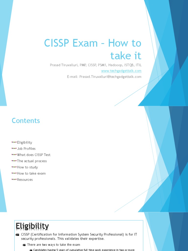 CISSP Exam - How To Take It | PDF | Computer Security | Security