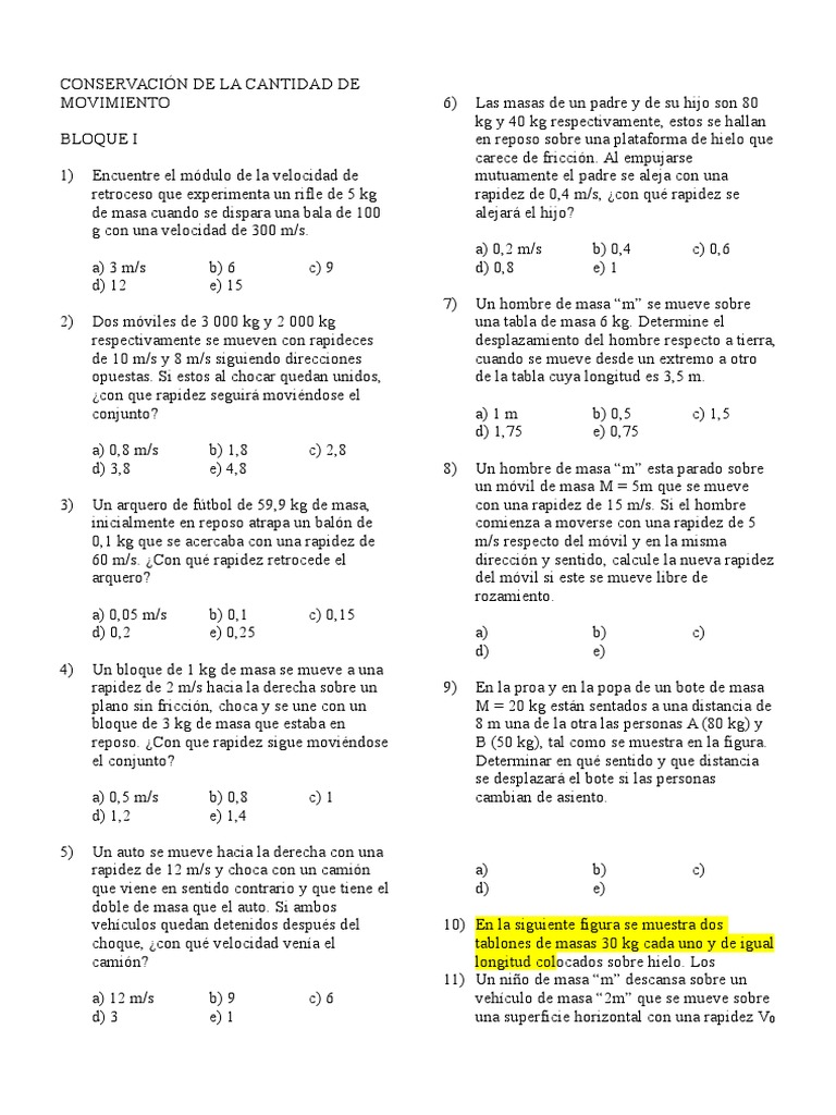 Conservación de La Cantidad de Movimiento | PDF | Velocidad | Cantidad