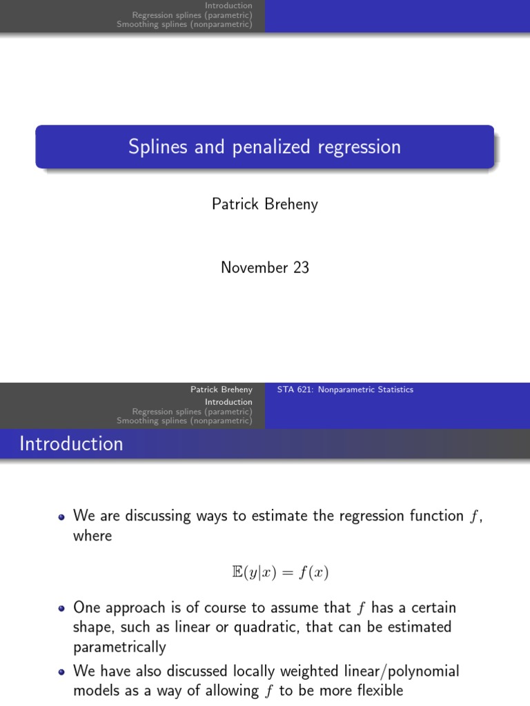 Spline and Penalized Regression | PDF | Spline (Mathematics ... Spline and Penalized Regression | PDF | Spline (Mathematics ...