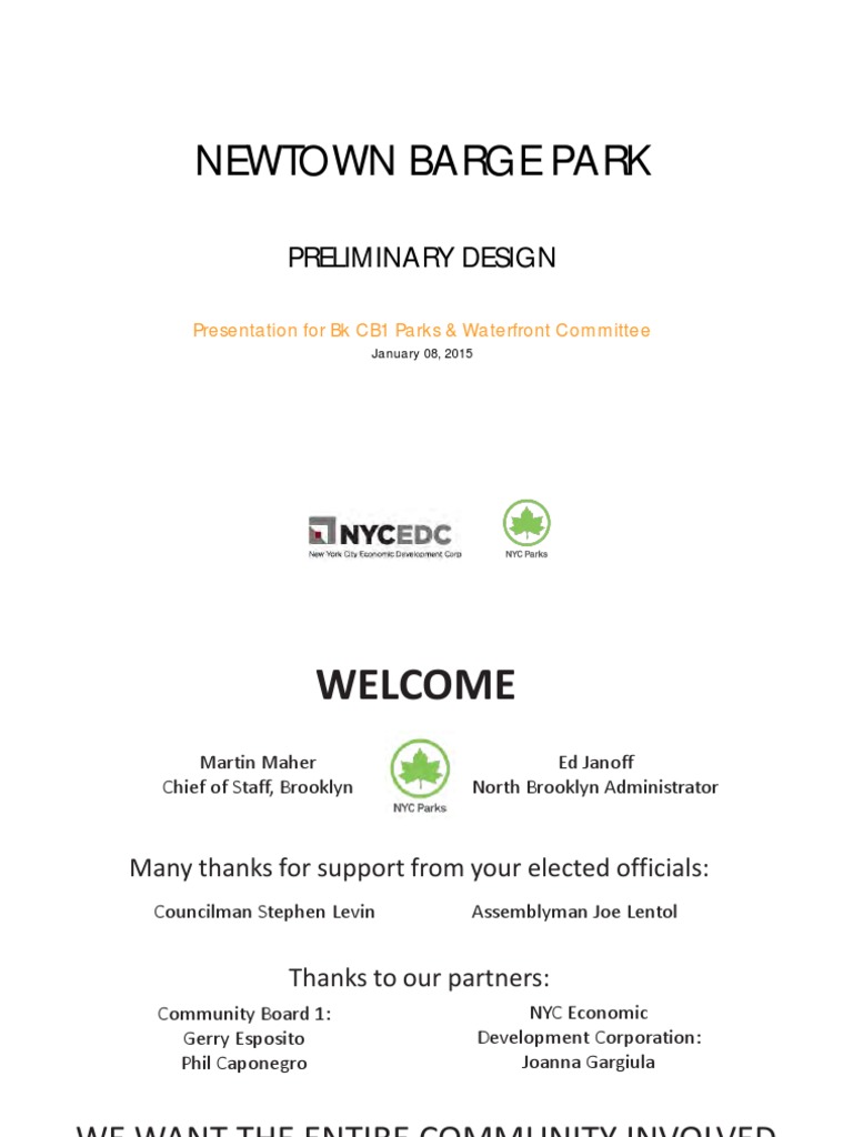 Newtown Barge Park Preliminary Design | PDF | Parks | Green Infrastructure