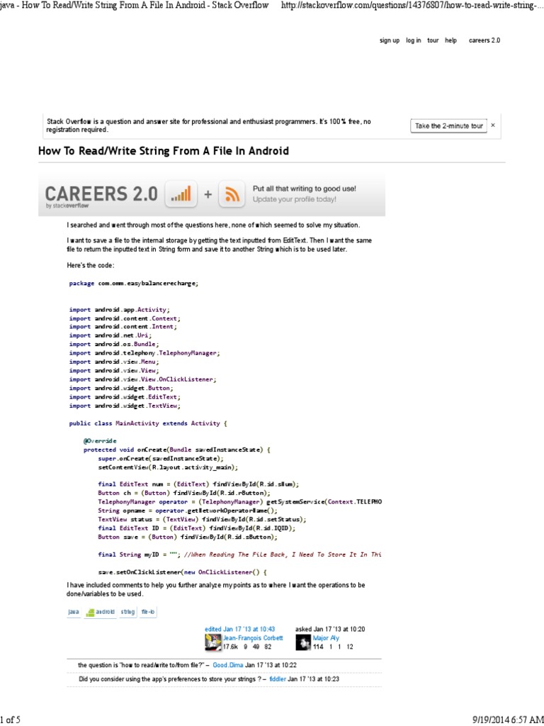 Write String From A File In Android Stack Overflow Pdf String 7076