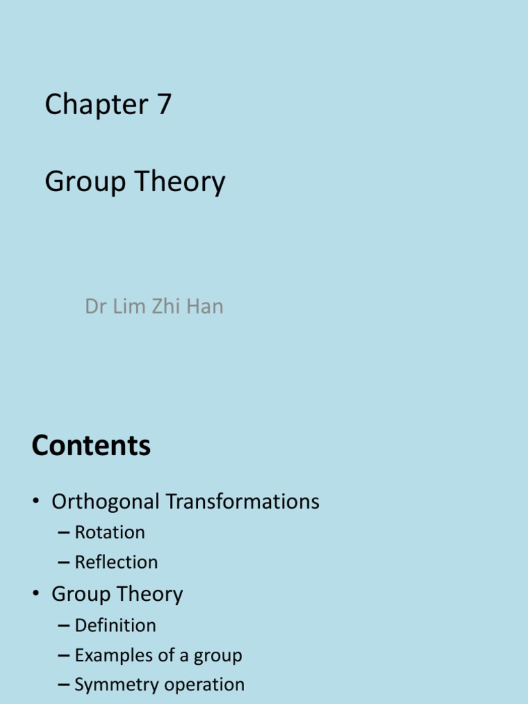 Group Theory: DR Lim Zhi Han | PDF | Science & Mathematics | Technology ...