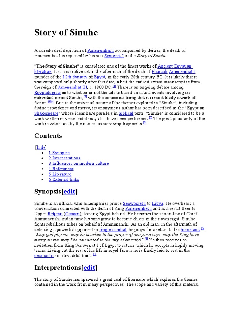 Egyptian Story of Sinuhe | PDF | African Civilizations | Ancient Egypt
