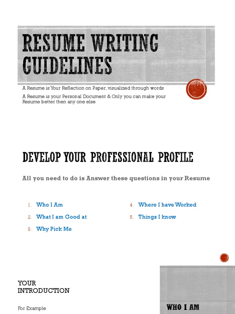 Resume Writing Guidelines | PDF | Résumé | Business