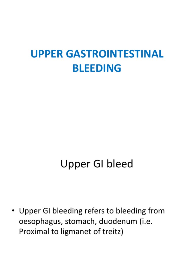 Upper Gastrointestinal Bleeding | PDF | Esophagus | Gastroenterology