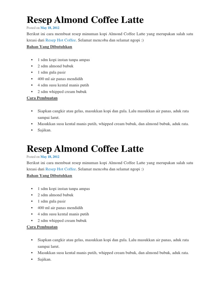 Resep Kopi | PDF