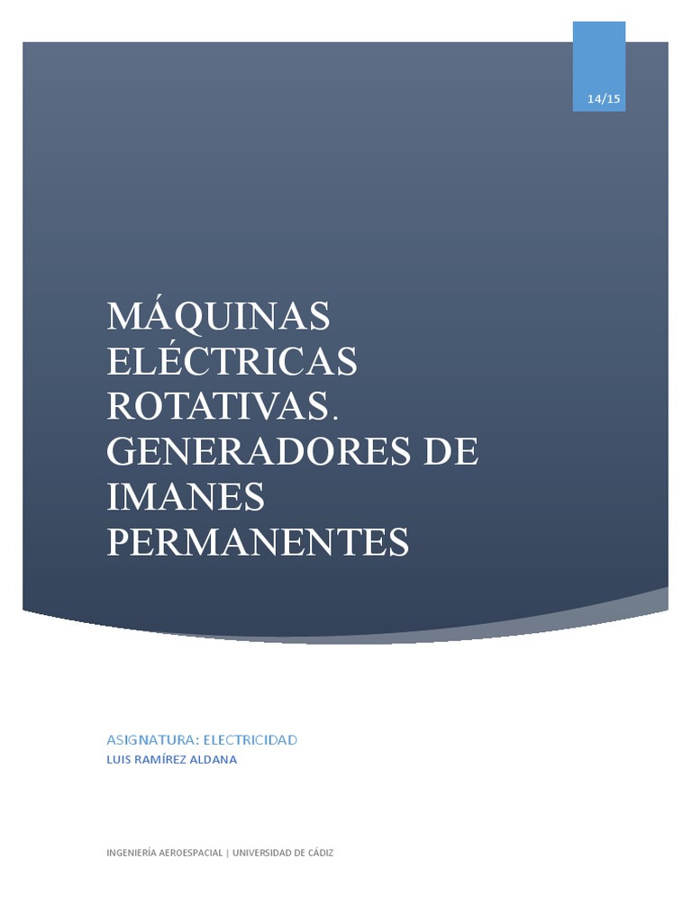 Maquinas Electricas Rotativas | PDF | Inductor | Generador eléctrico