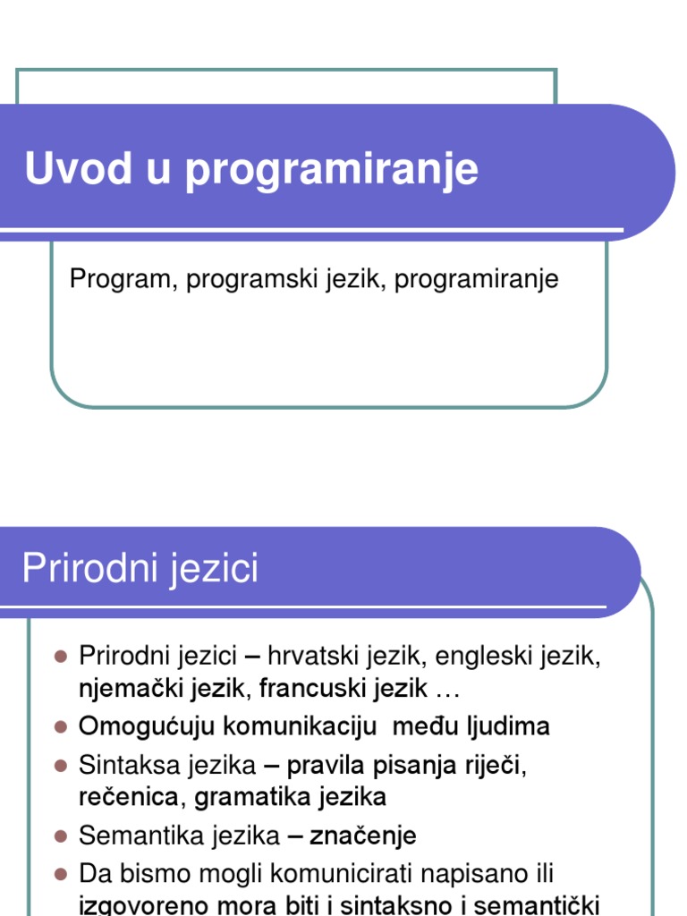 Uvod U Programiranje | PDF