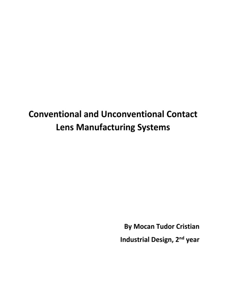 Conventional and Unconventional Contact Lens Manufacturing Systems ...