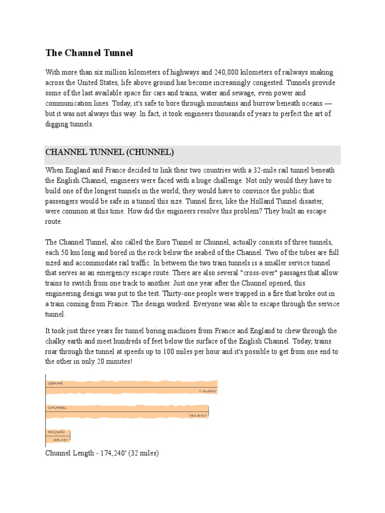 The Channel Tunnel-CASE STUDY | PDF | Tunnel | Train