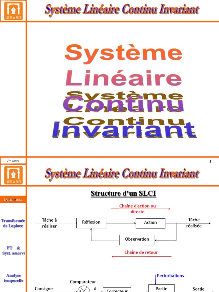 SLCI Cours | PDF | Transformation de Laplace | Temps