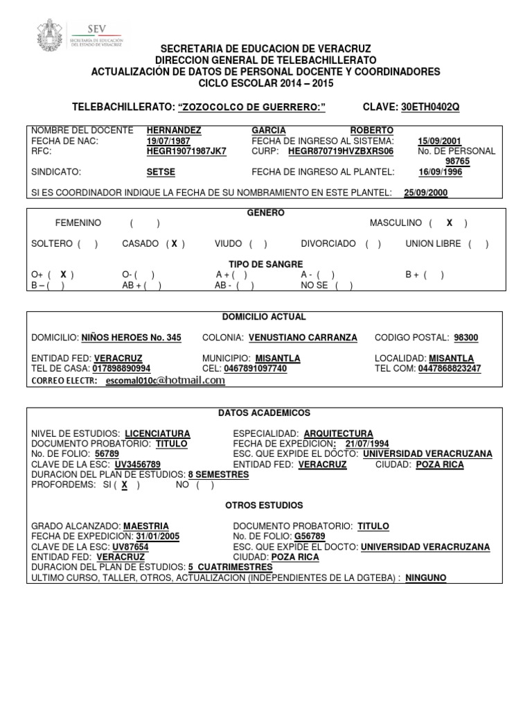 Plantilla de Personal | PDF